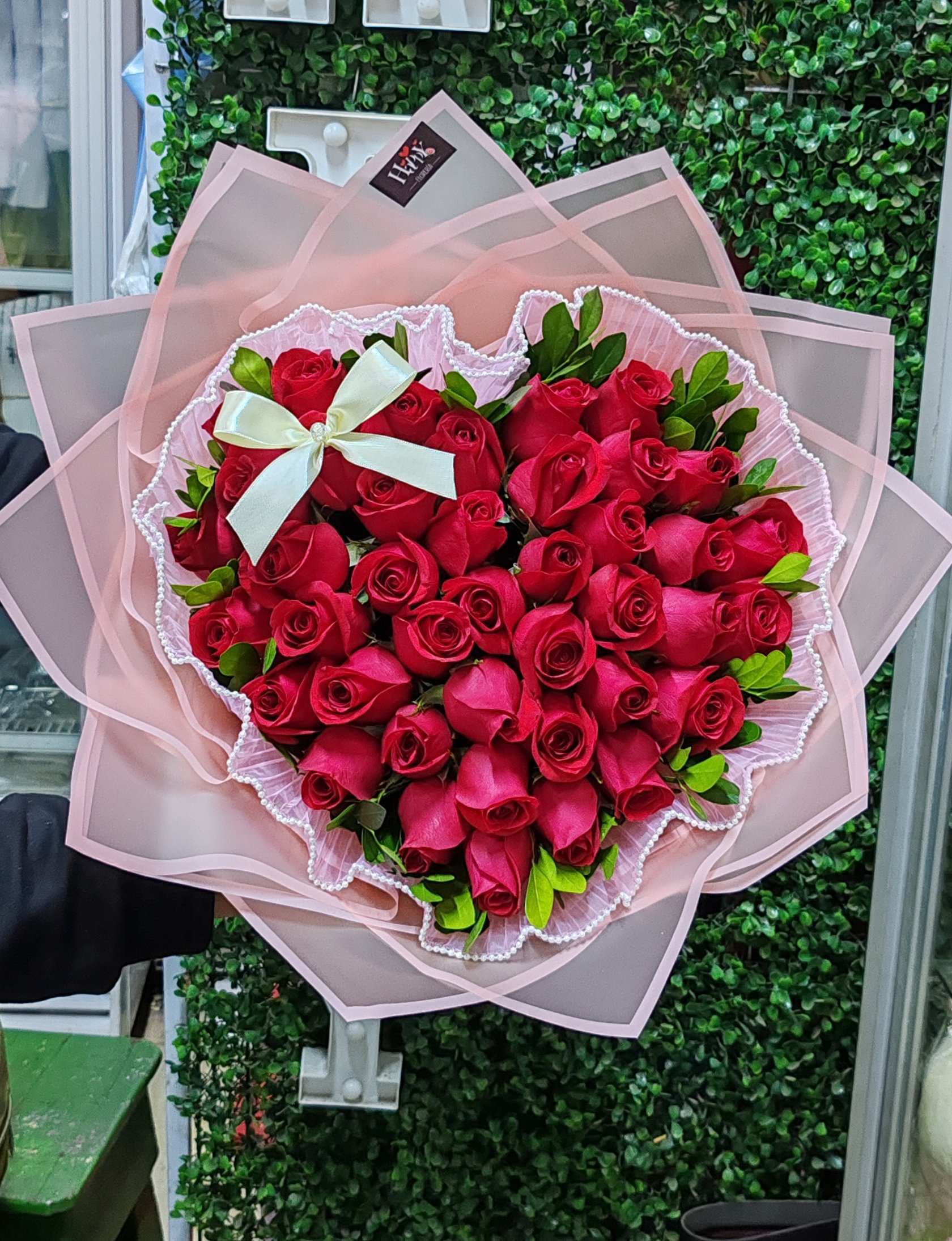 Ramo Corazón de rosas ️ - Happyflor