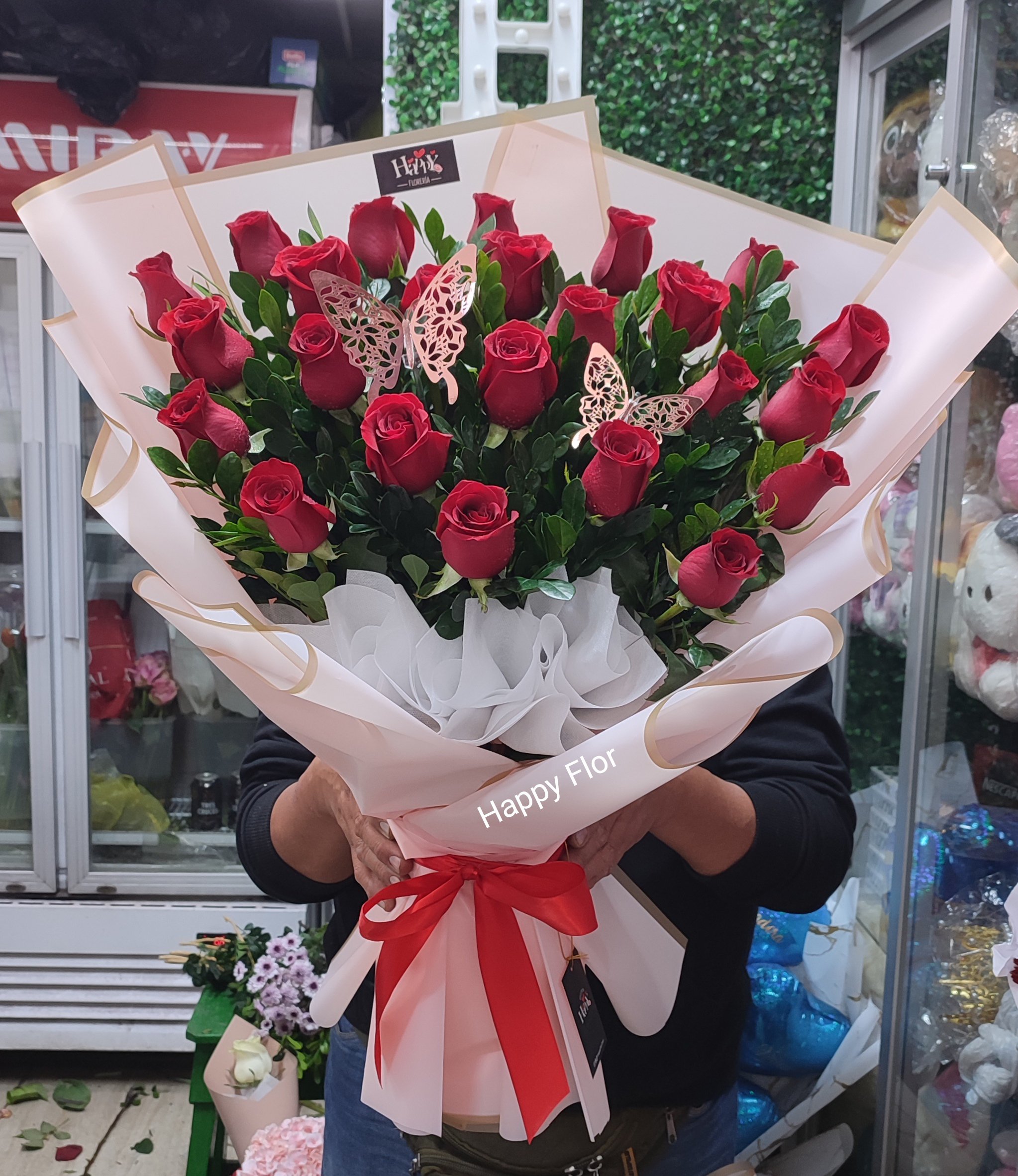 Ramo de 24 rosas con Base - Happyflor